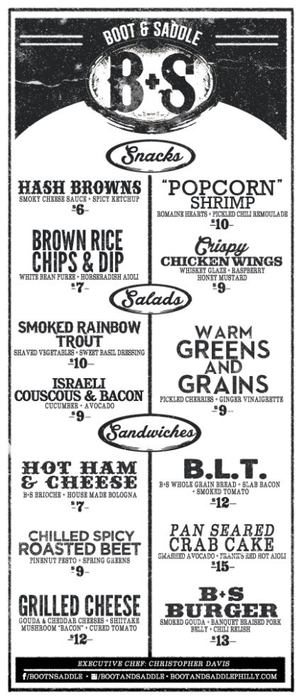 Boot & Saddle Revamps Menu, Adds a Burger - Philadelphia Magazine
