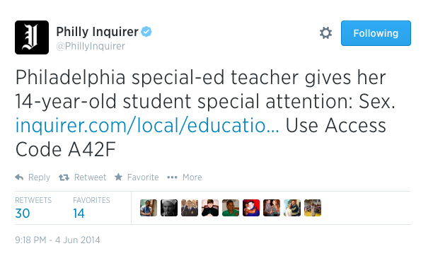 Update The Inquirer Apologizes For Sex Crime Tweet Philadelphia Magazine