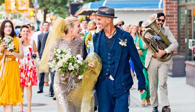 We Can't Stop Staring at the Metallic Dress and Yellow Veil That Piper ...