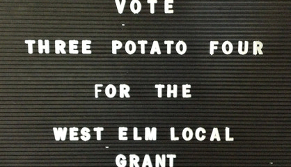Three Potato Four Needs Our Help Winning the West Elm Grant