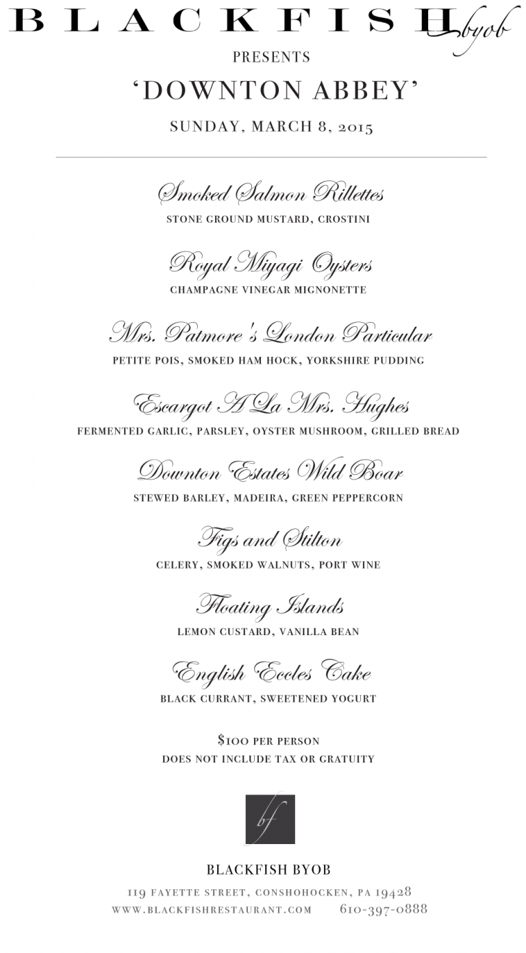 Blackfish Brings Back Downton Abbey Dinner - Philadelphia Magazine