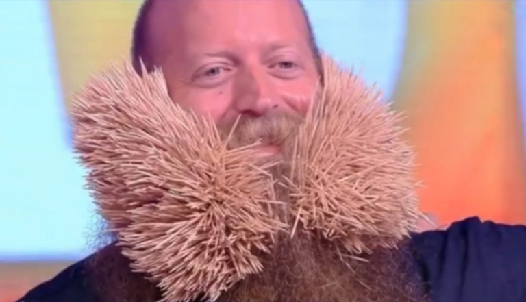 Jeff Langum Toothpick Beard Sets World Record