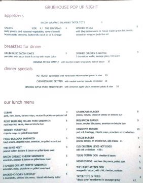 Pop-Up Dinner At Grubhouse