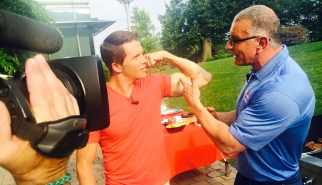 Adam Joseph Shows Off His Muscles With Partner Karl and Chef Robert ...