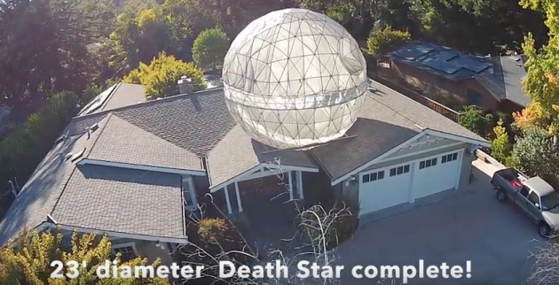 Watch: Star Wars-Loving Family Builds 23-Foot Death Star on Their Roof ...