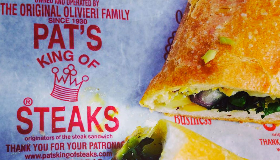 Pat's Steaks Offers a Vegetarian Cheesesteak.