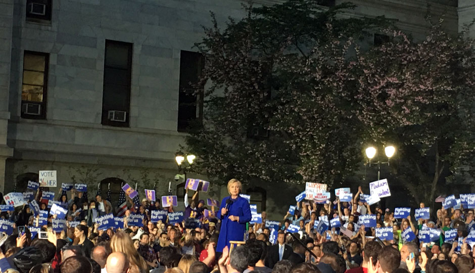 Hillary Clinton Blasts Trump at City Hall Rally