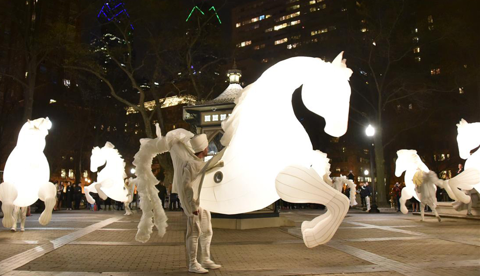 WATCH: Larger-than-Life Lighted Horse Puppets March Through Center City ...