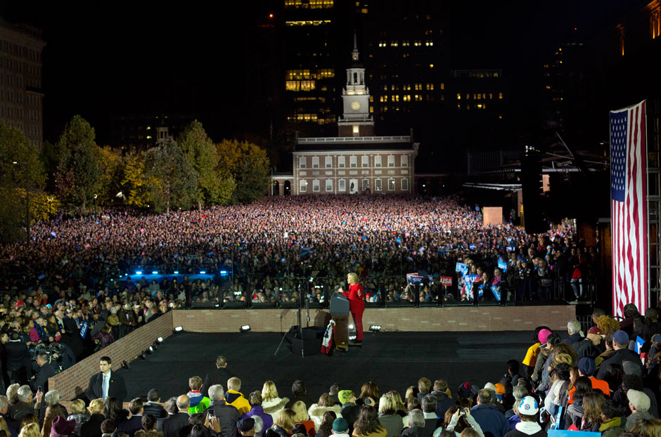 Hillary Draws Thousands to Independence Mall Rally