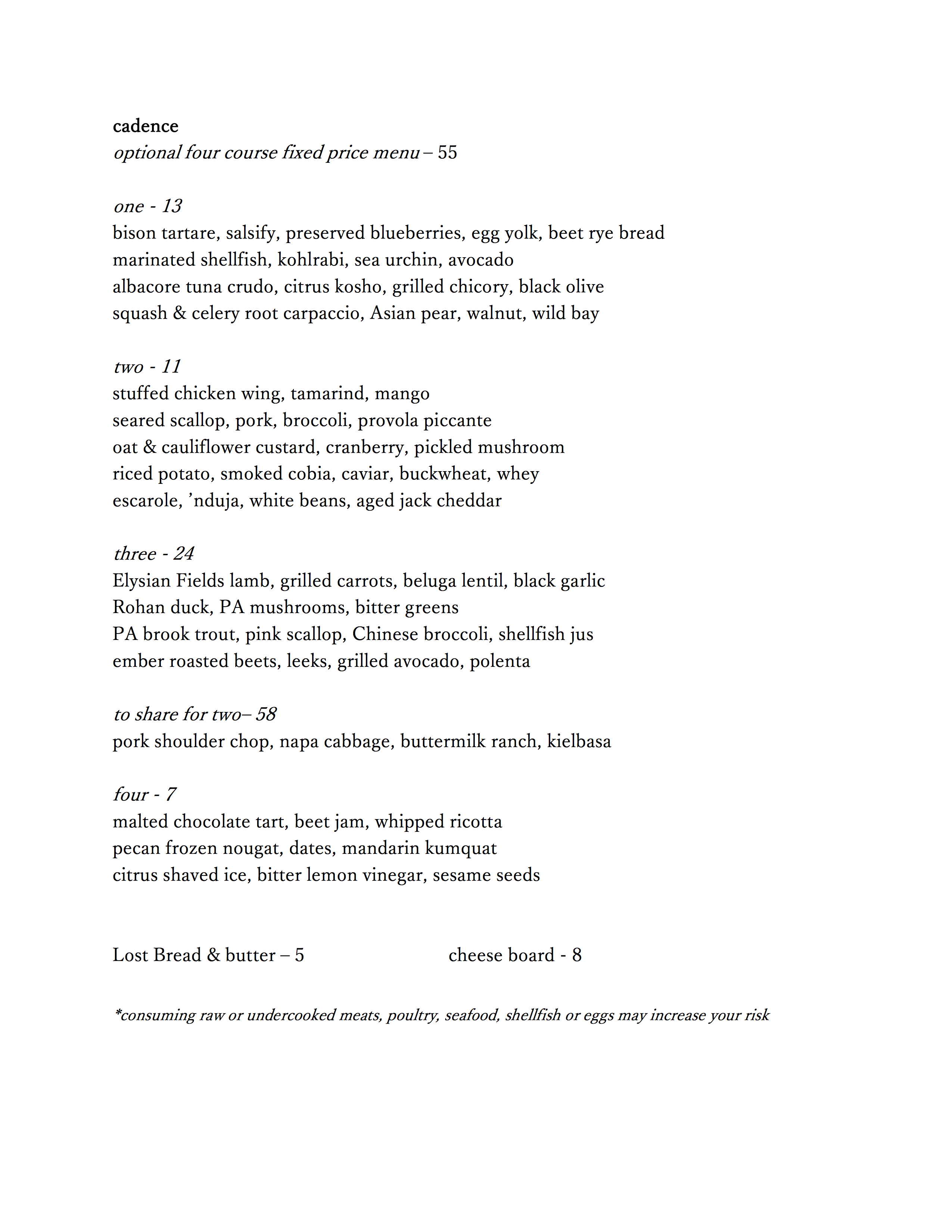 First Look: Cadence, Opening Tomorrow in Northern Liberties