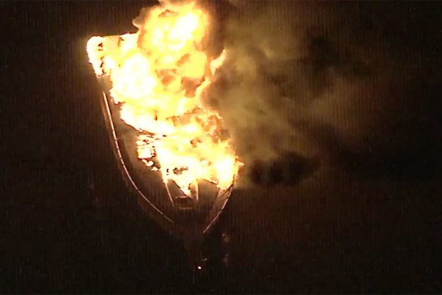 WATCH: Boat Fire on the Delaware River in Tacony Section of Philadelphia