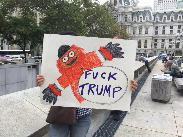 Gritty Signs Galore: Scenes From the Trump Protest So Far