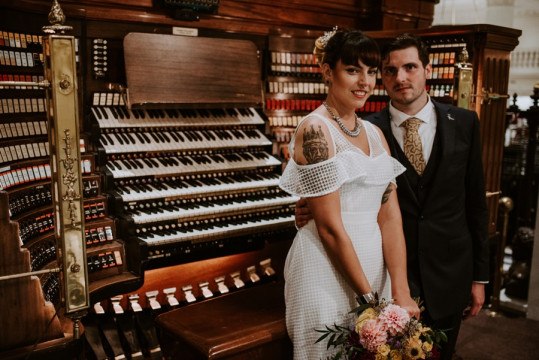 A Rad PhilaMOCA Wedding With a Ceremony at The Wanamaker Organ