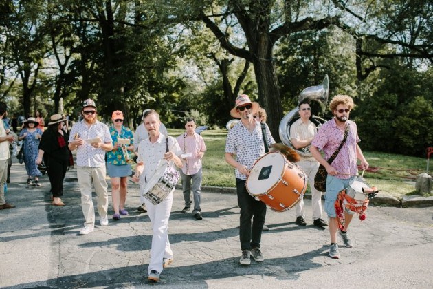 This Fun Philly Block Party Wedding Began with a Carnival-Style Parade