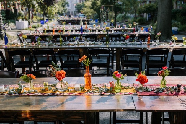 This Fun Philly Block Party Wedding Began with a Carnival-Style Parade