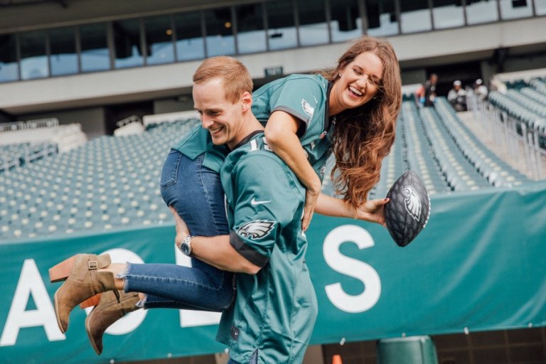 These Eagles Fans Took Their Engagement Photos at the Linc