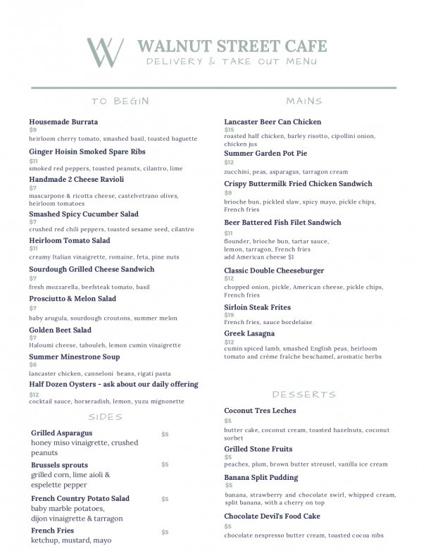 Walnut Street Cafe Is Back, Reimagined For a Strange New World