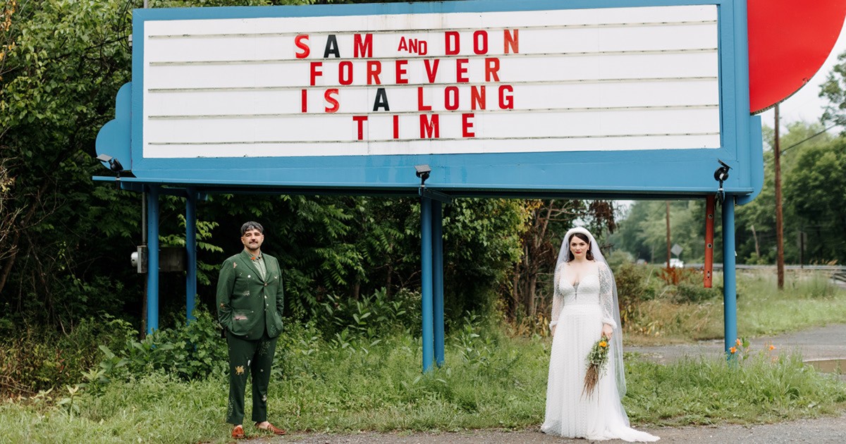 A Summer Mahoning Drive-In Theater Wedding With Retro and DIY Details