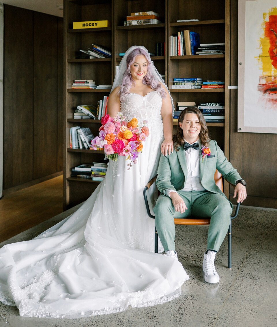 The Lesbian Pride Flag Inspired This Sparkly Fitler Club Wedding